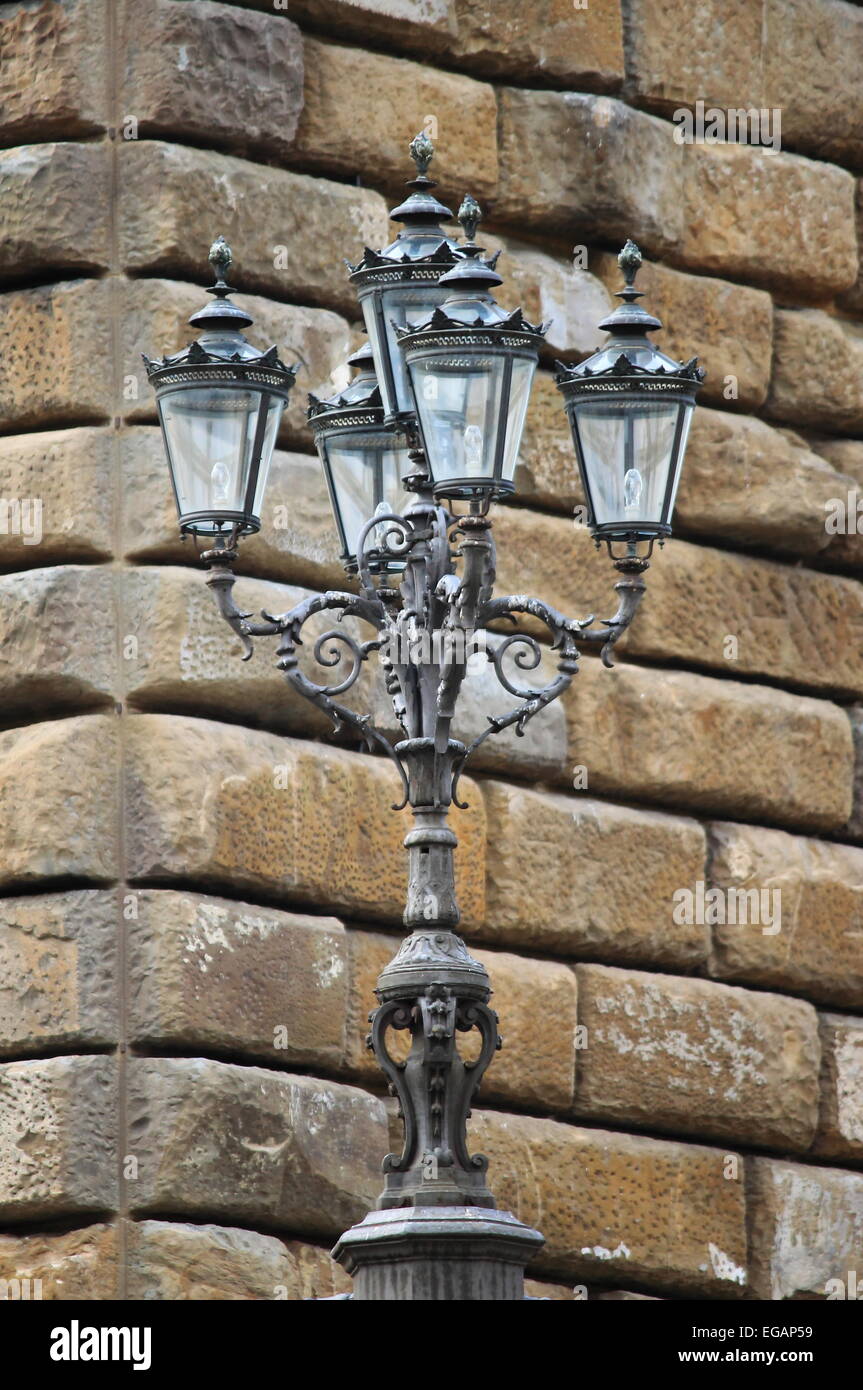 Renaissance street lamp in Pitti Palace. Florence, Italy Stock Photo ...