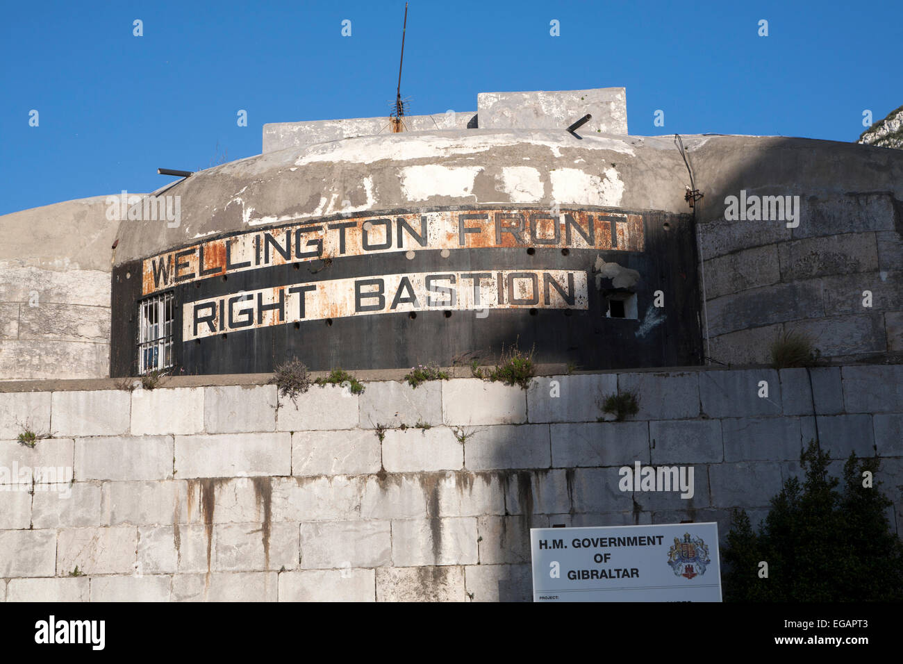 Wellington Front Right Bastion historic defensive walls, Gibraltar ...