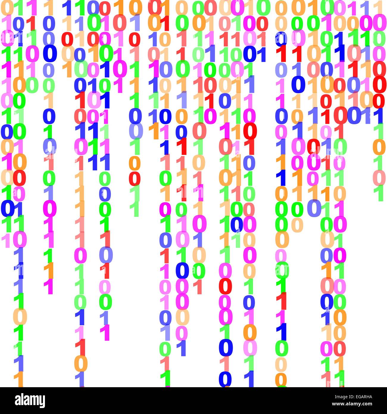 Random colored binary figures, matrix of zero and one Stock Photo - Alamy