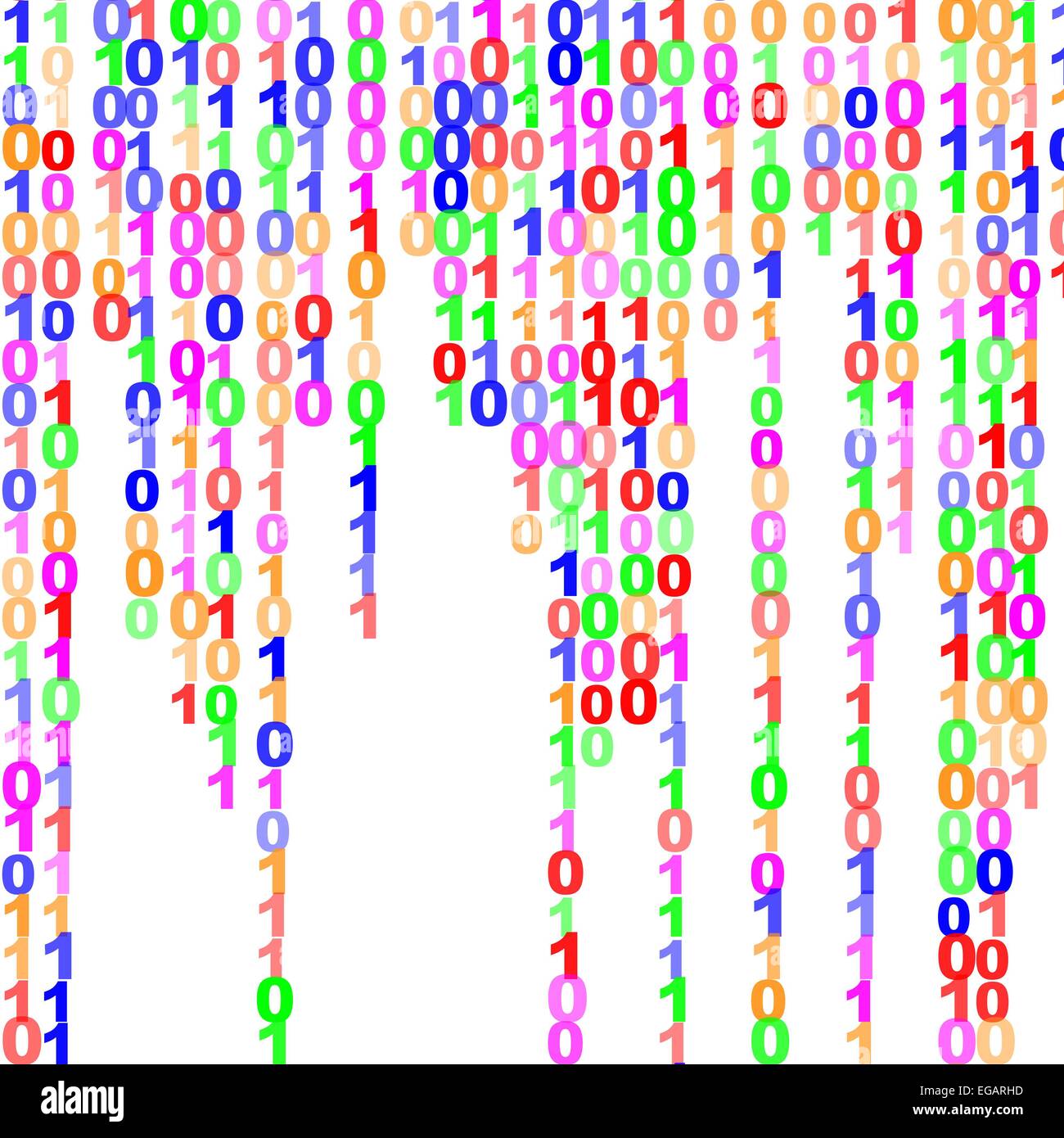 Random colored binary figures, matrix of zero and one Stock Photo - Alamy