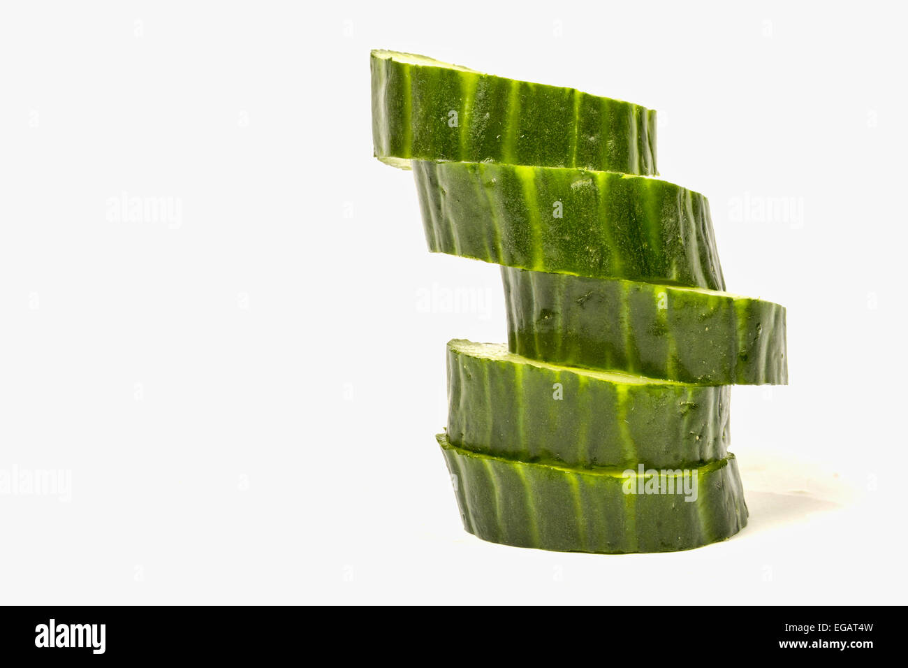 Stacked slices of cucumber Stock Photo - Alamy