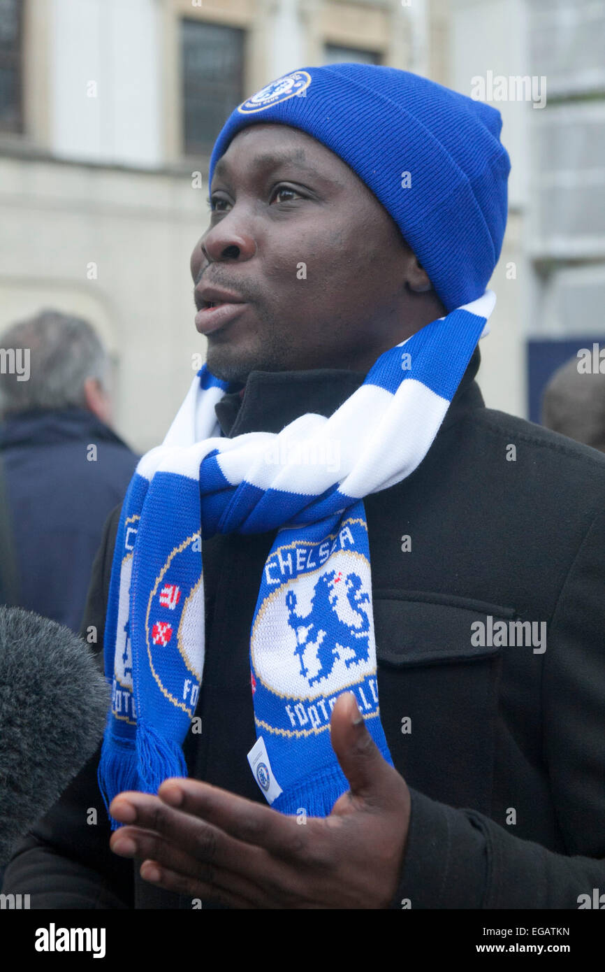 Stamford Bridge London,UK. 21st February 2015. A black Chelsea football ...