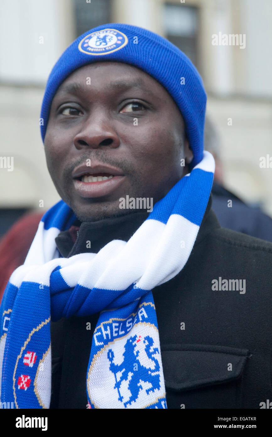Stamford Bridge London,UK. 21st February 2015. A black Chelsea football ...