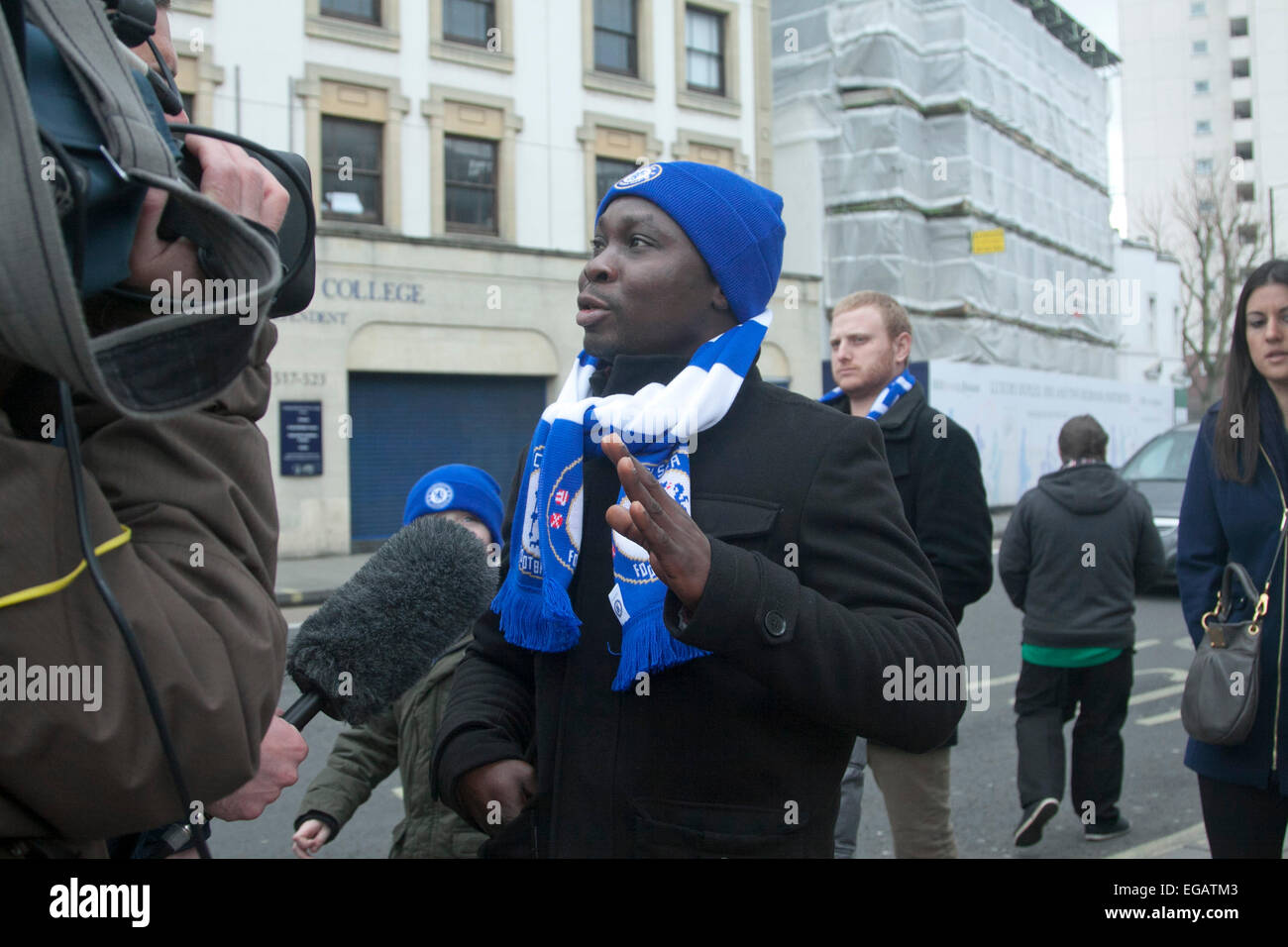 Stamford Bridge London,UK. 21st February 2015. A black Chelsea football ...