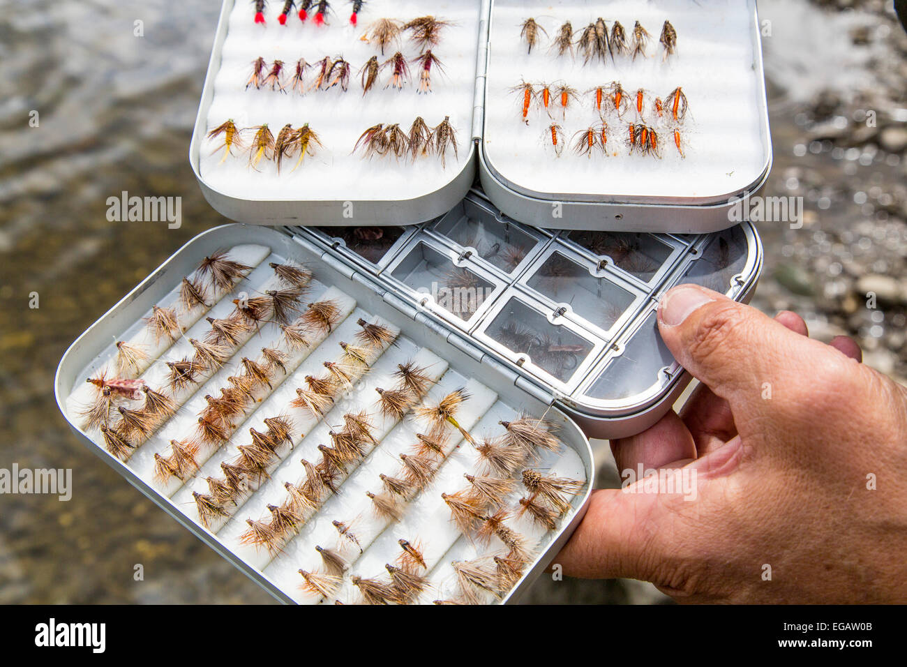 Fly fishing in river Ruhr, Hattingen Germany Stock Photo - Alamy
