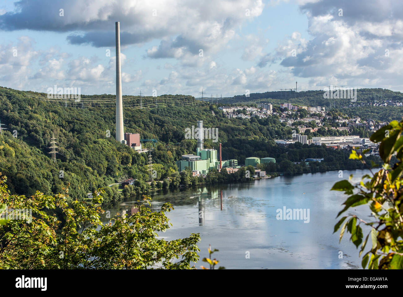 Hengstey Lake, Reservoir of river Ruhr, between, Dortmund, Herdecke and ...