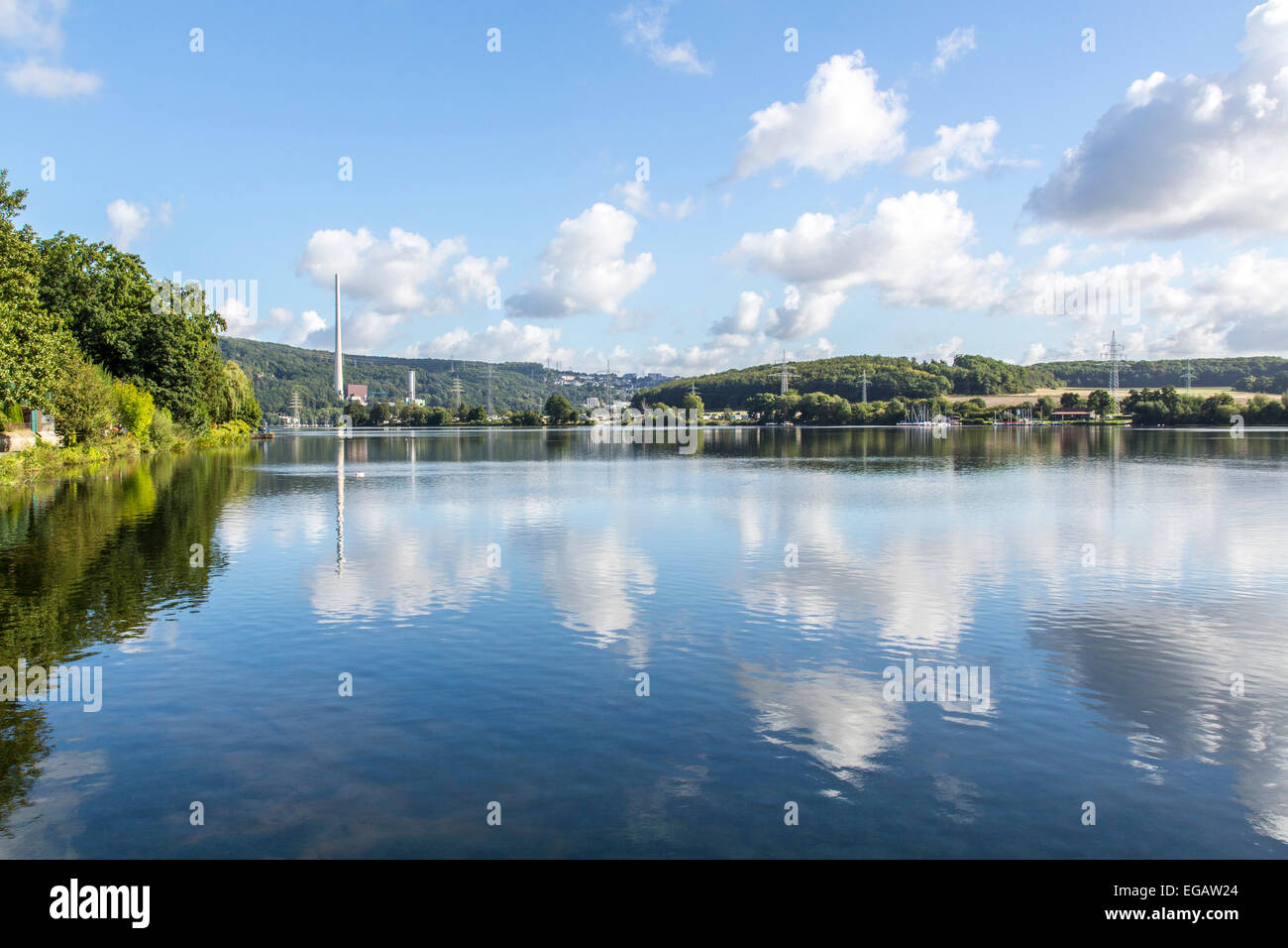 Hengstey Lake, Reservoir of river Ruhr, between, Dortmund, Herdecke and ...