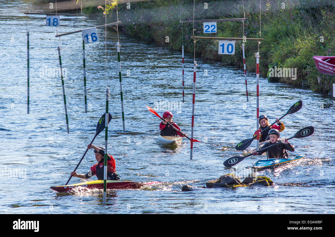 Slalom kayak course, river Ruhr Stock Photo - Alamy