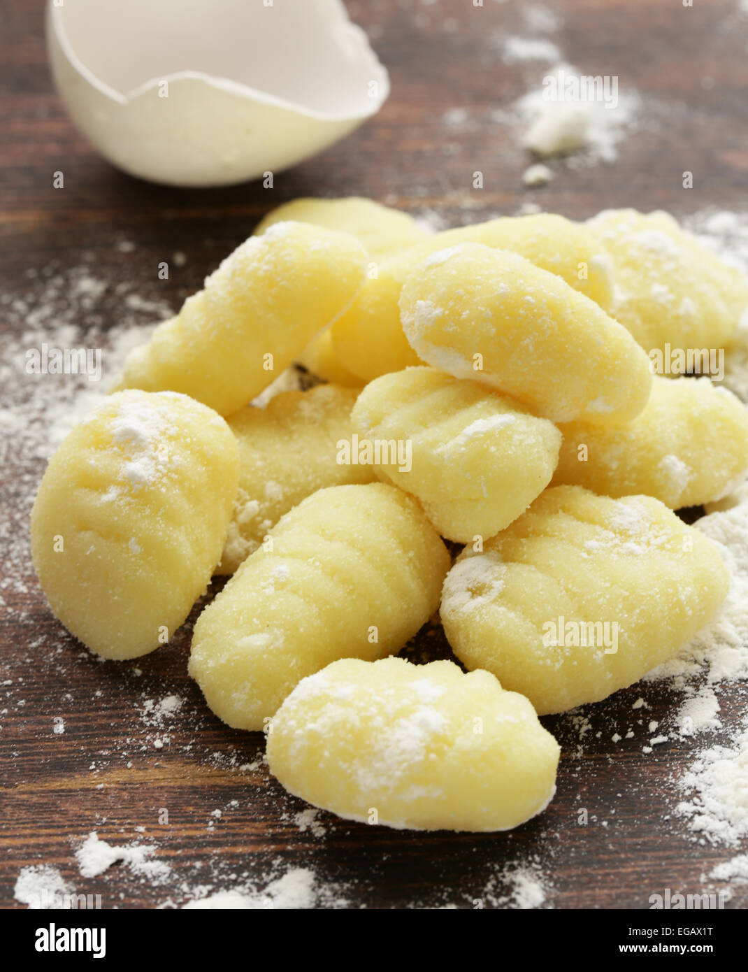 traditional Italian gnocchi prepared with potatoes and eggs Stock Photo ...