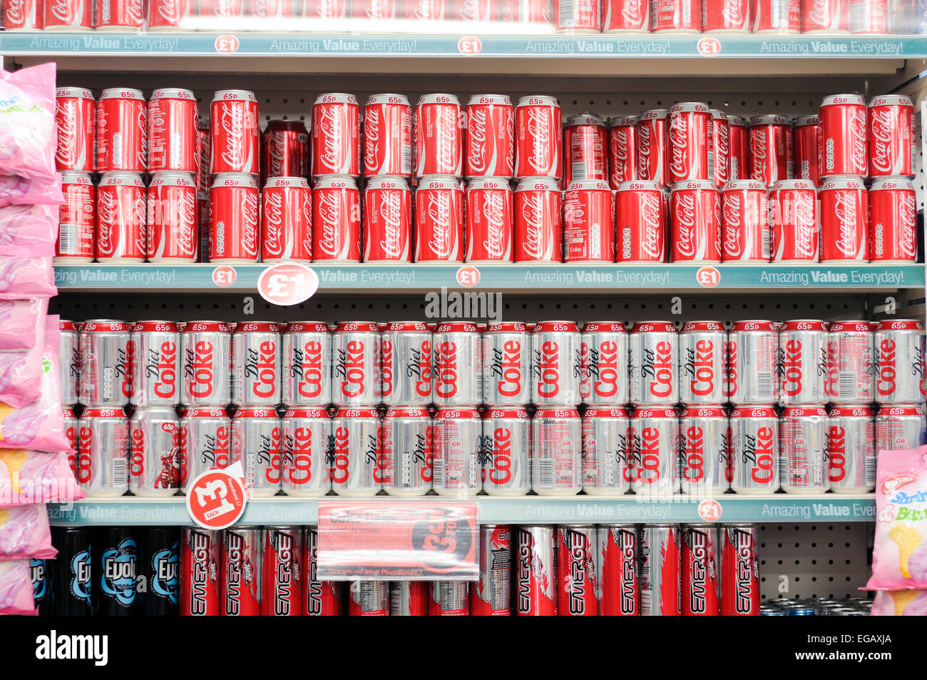 CoCa Cola And Diet Coke Supermarket Shelf Stock Photo - Alamy