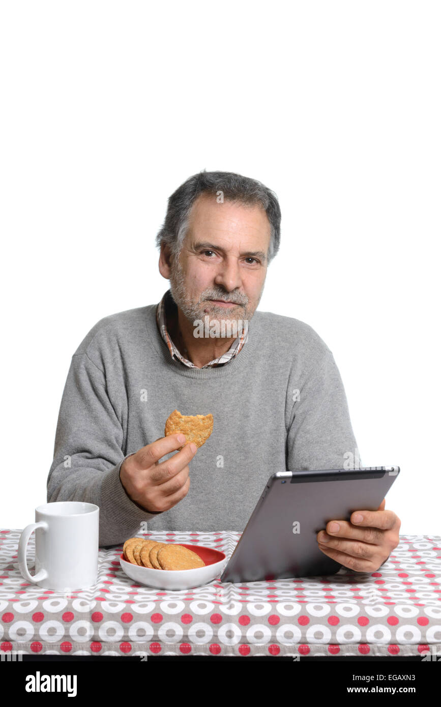 Old man grey beard computer hi-res stock photography and images - Alamy