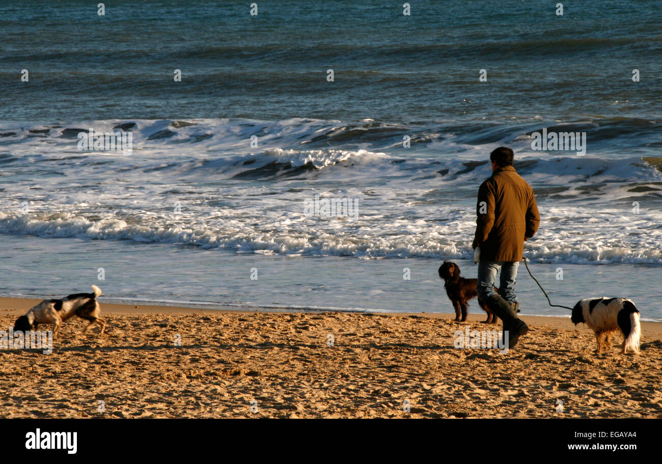 Enjoying the Winter sun on the beach in Bournemouth, England Stock ...