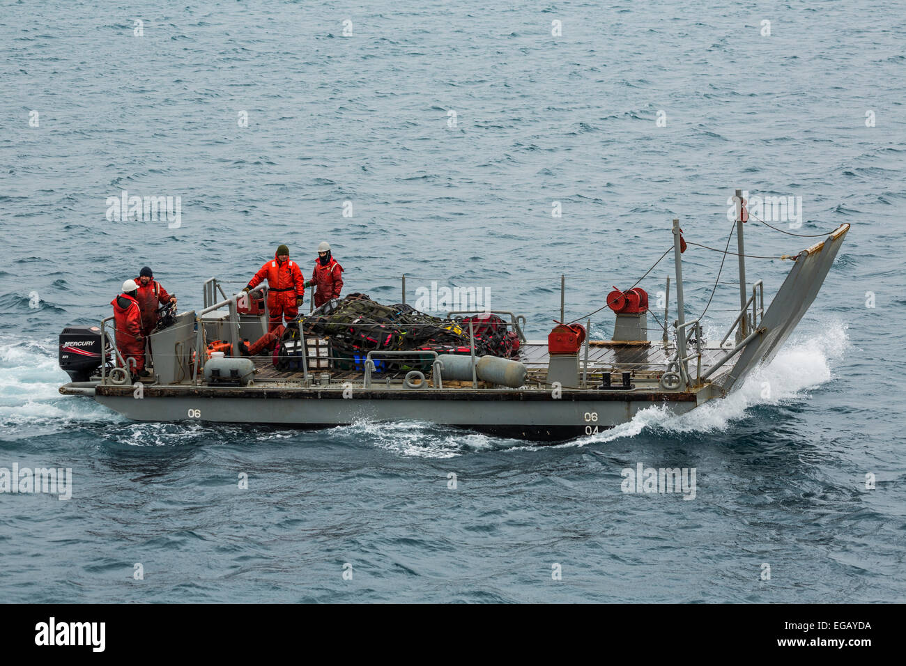 small sea transport vessel, Frei Station, Antarctica Stock Photo - Alamy