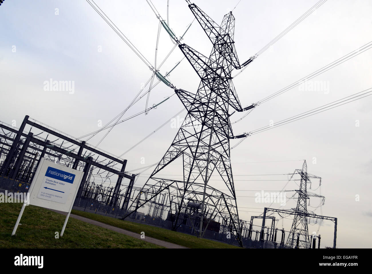 Creyke Beck substation at Cottingham, East Yorkshire, UK which will ...