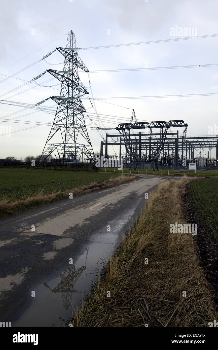 Creyke Beck substation at Cottingham, East Yorkshire, UK which will ...