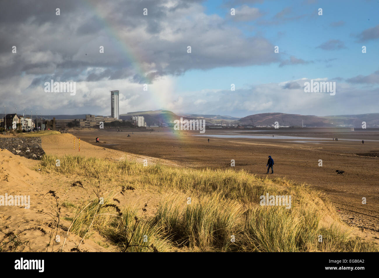 Swansea City as seen from the sea front Stock Photo - Alamy