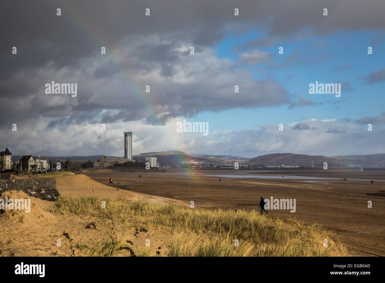 Swansea City as seen from the sea front Stock Photo - Alamy