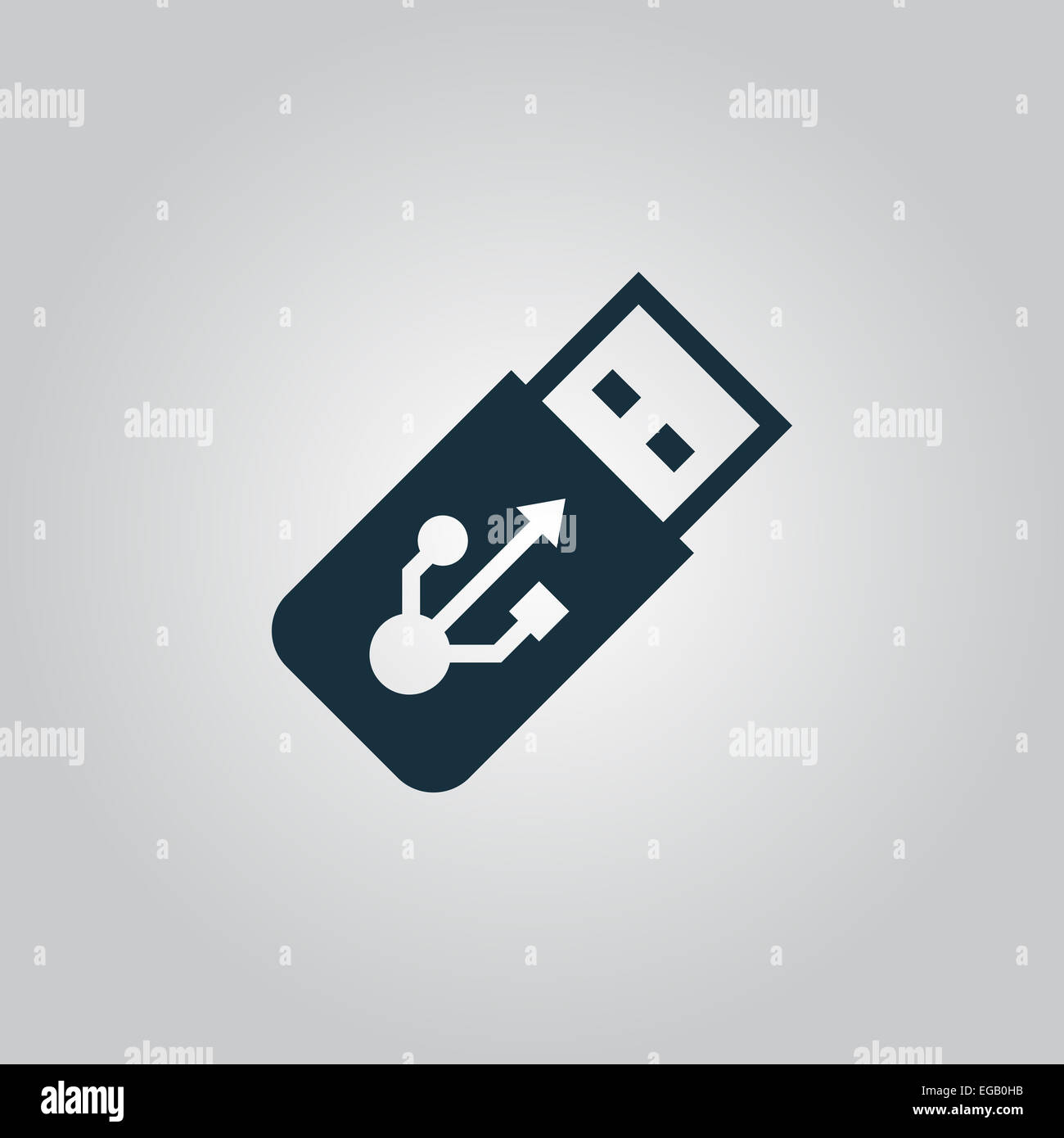 Vector usb flash drive icon on a grey flat button Stock Photo - Alamy