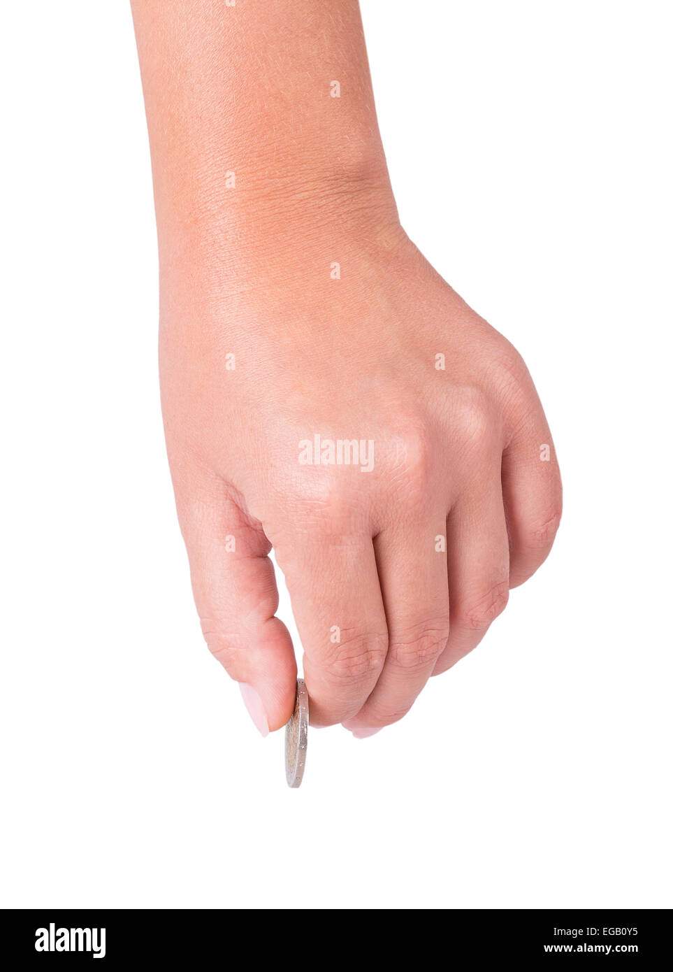 Euro coin on hands hi-res stock photography and images - Alamy