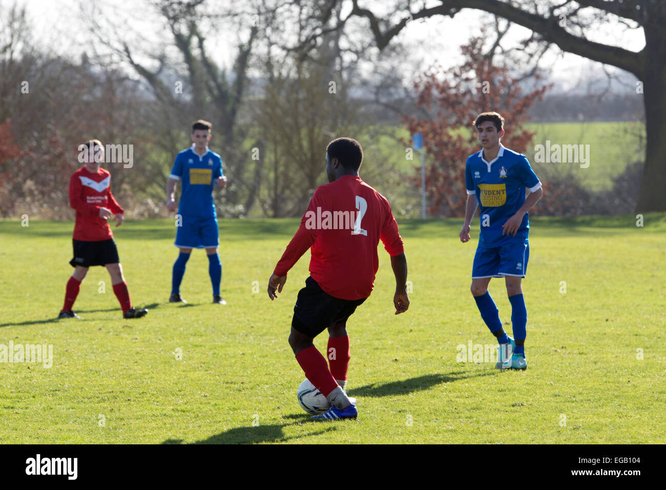 University sport - men`s football Stock Photo - Alamy