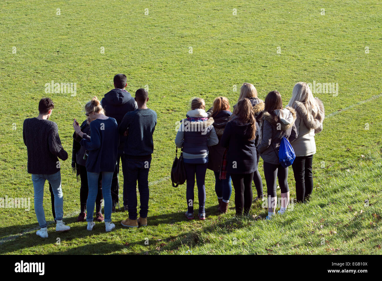 University sport - spectators watching men`s football Stock Photo - Alamy