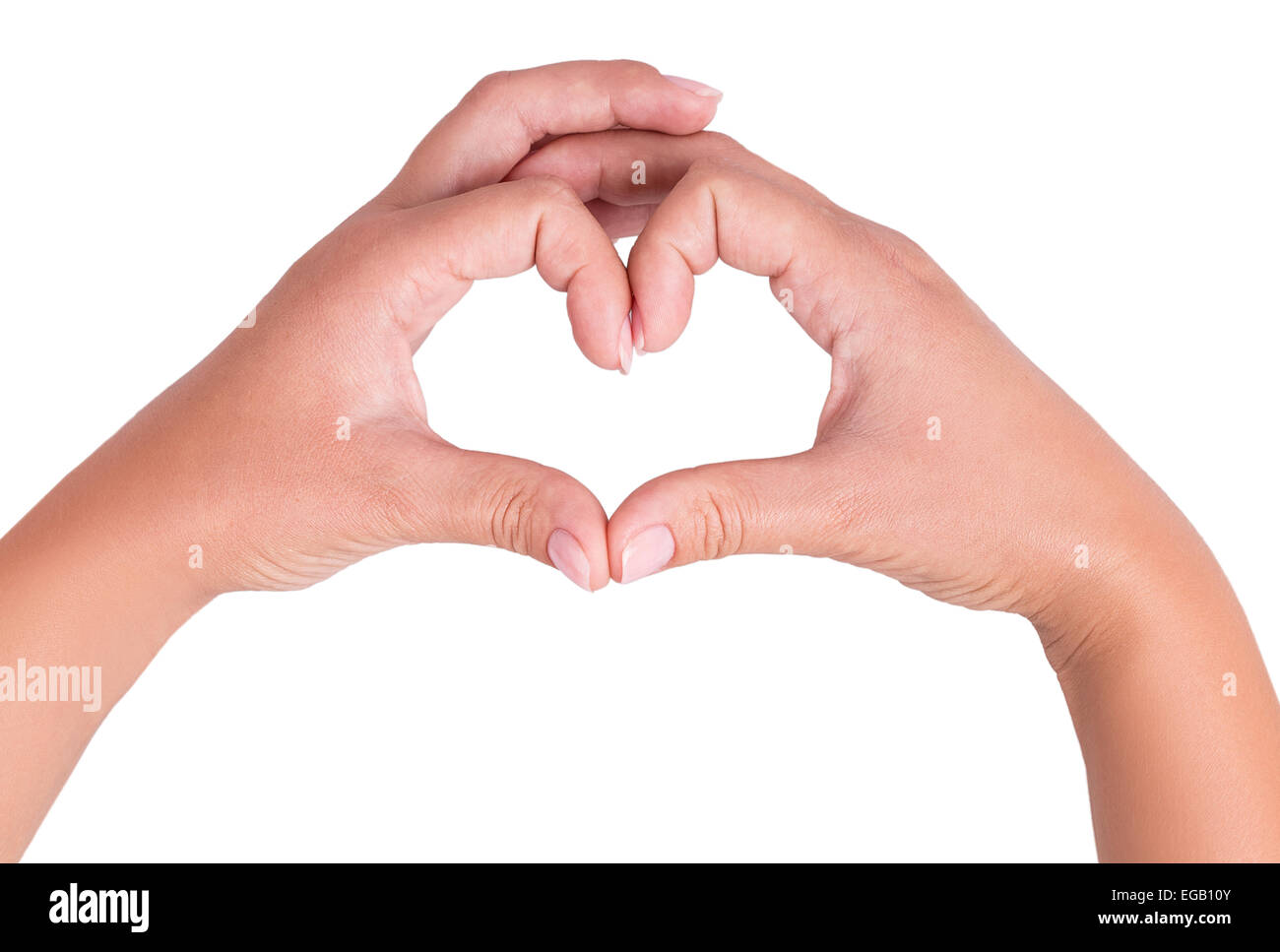 two hand heart isolated on white background Stock Photo - Alamy