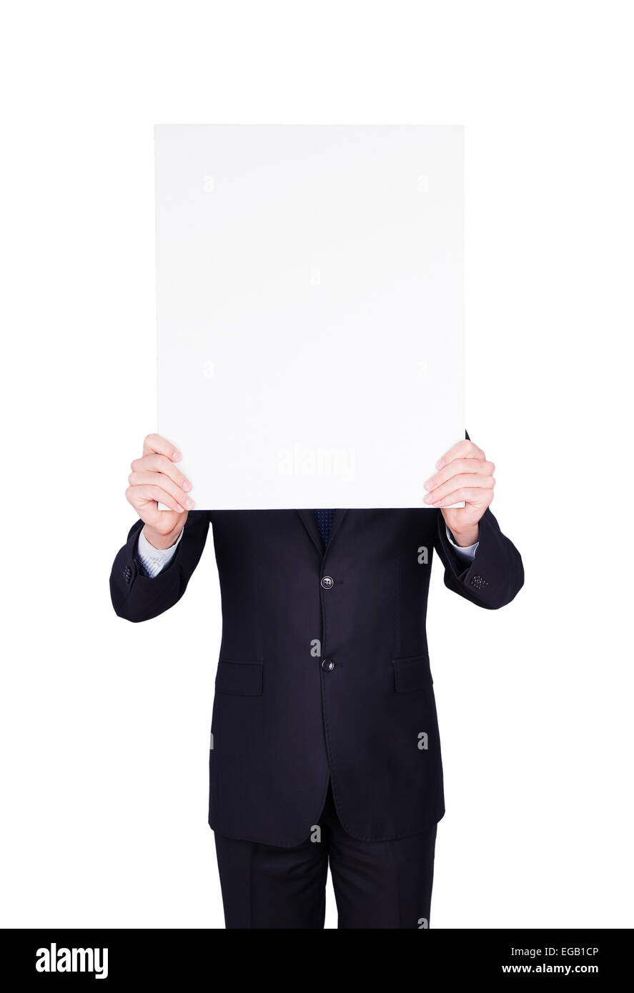 Sign man board hands white poster hi-res stock photography and images ...