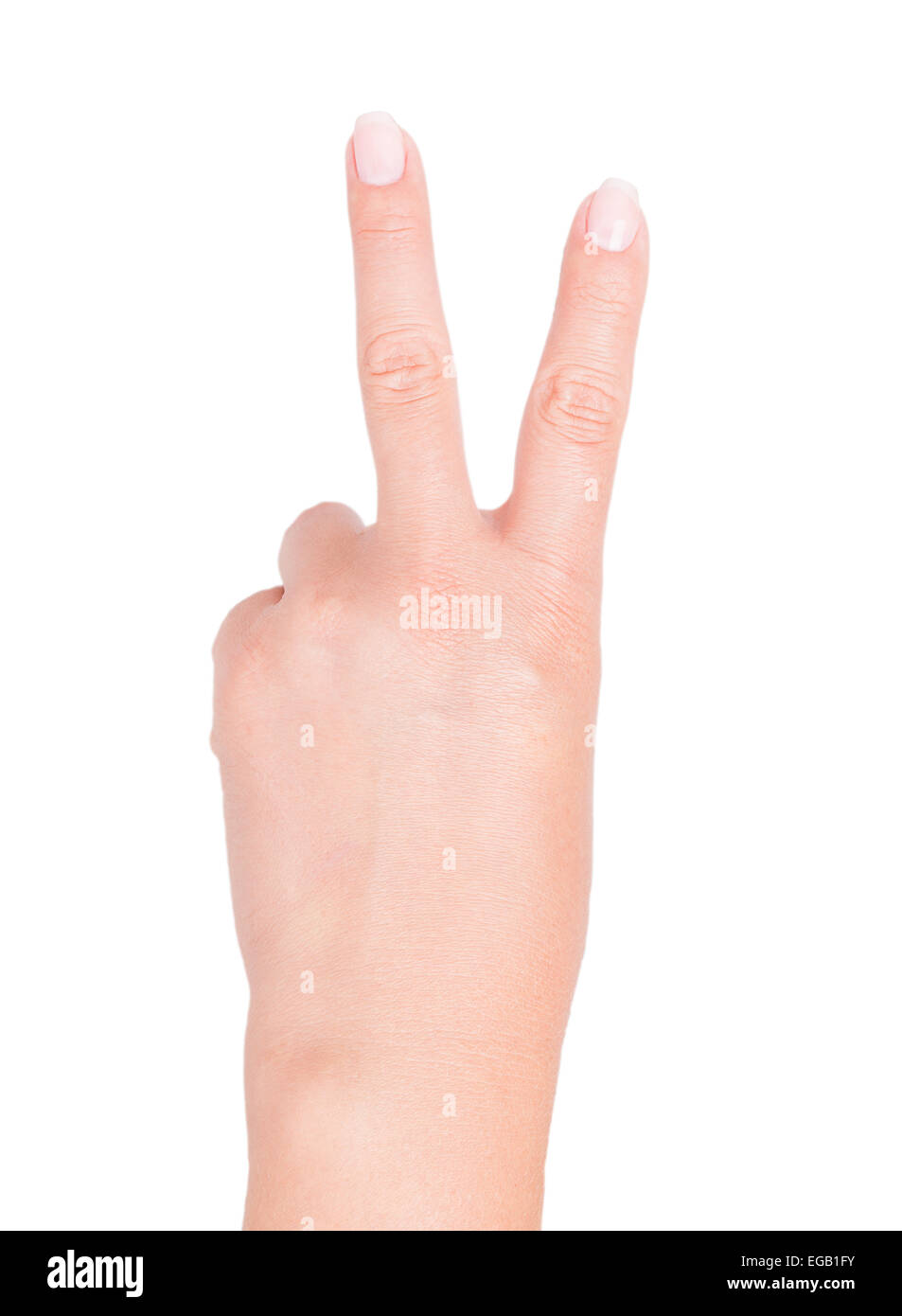 hand victory isolated on white background Stock Photo - Alamy