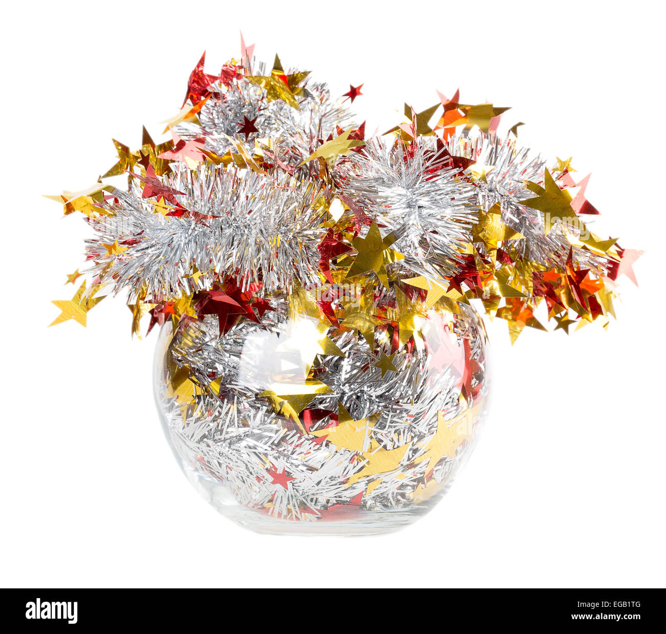 Red background silver garland Cut Out Stock Images & Pictures - Alamy