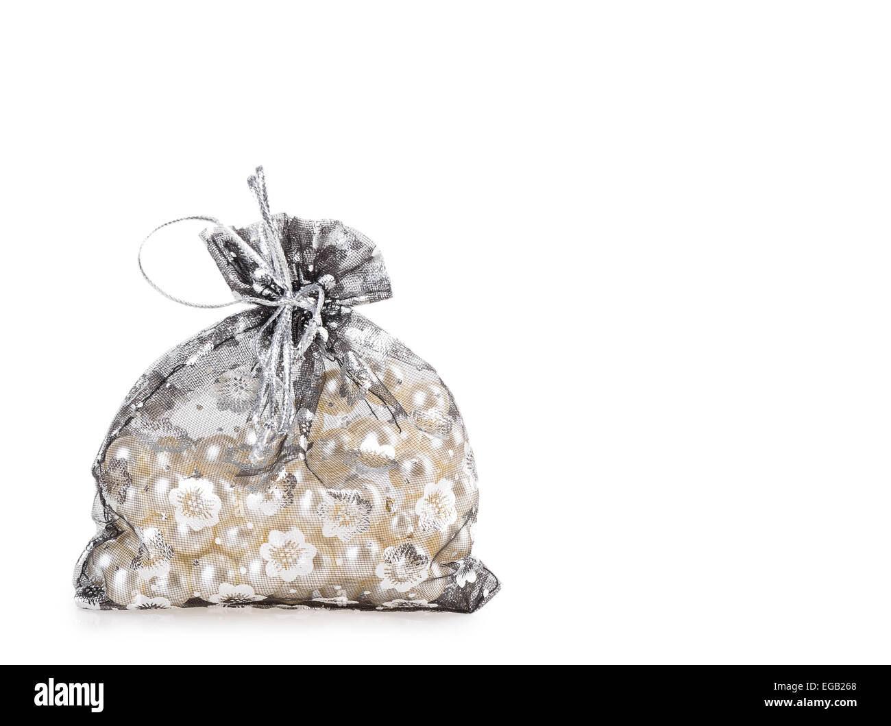 New Year's gift bag isolated on white background Stock Photo - Alamy