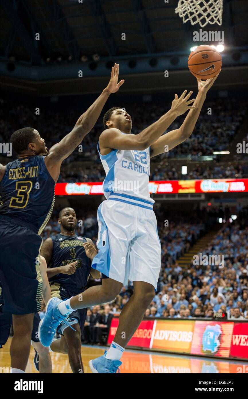 Chapel Hill, NC, USA. 21st Feb, 2015. UNC F Isaiah Hicks (22) during ...