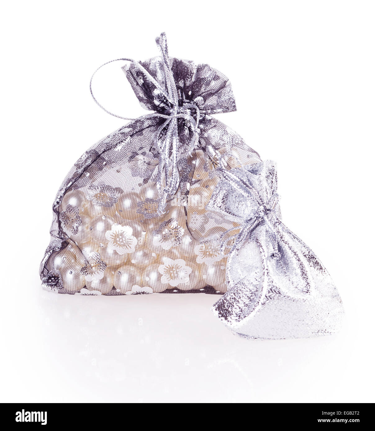 New Year's gift bag isolated on white background Stock Photo - Alamy