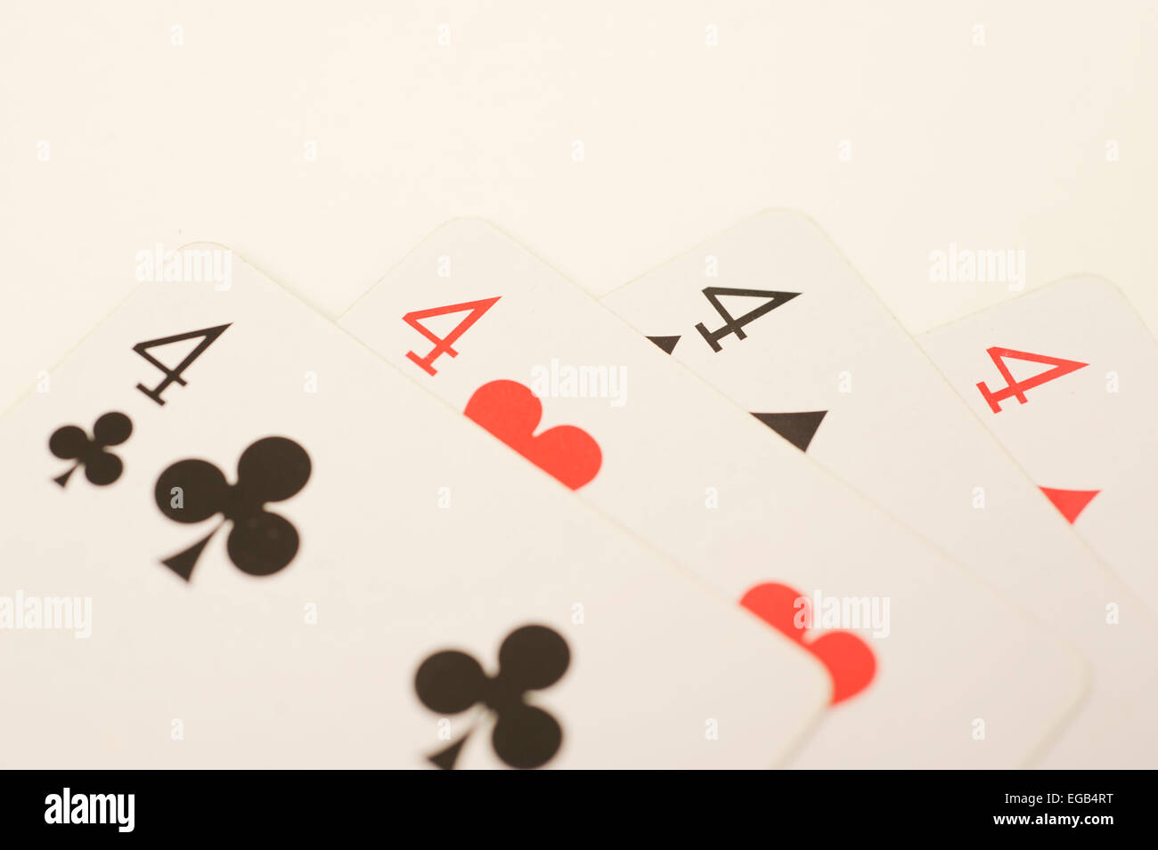 Playing Cards Fours Stock Photo - Alamy