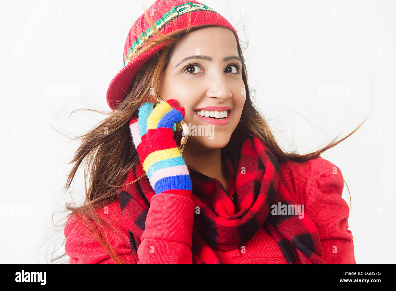 Indian lady speaking on phone hi-res stock photography and images - Alamy