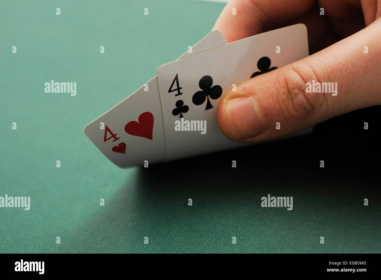 Playing Cards Pair of 4's Stock Photo - Alamy