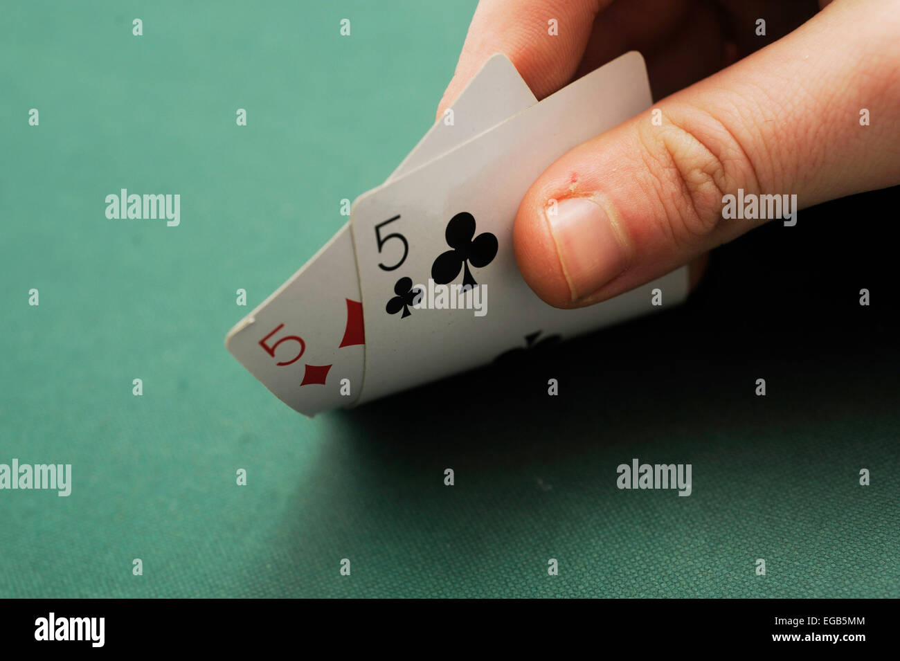 Playing Cards Pair of Fives Stock Photo - Alamy