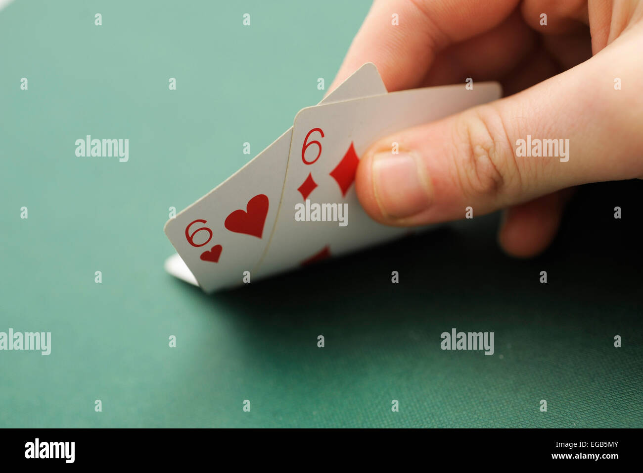 Playing Cards Pair of Six Stock Photo - Alamy