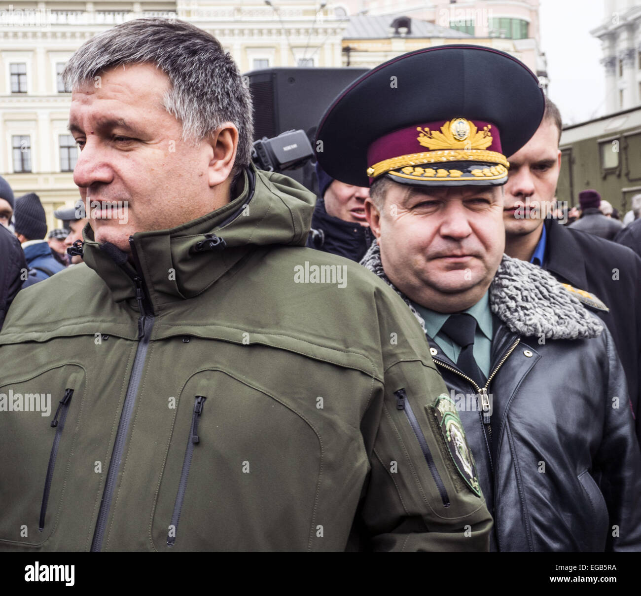 Feb. 21, 2015 - Interior Minister Arsen Avakov and Defense Minister ...