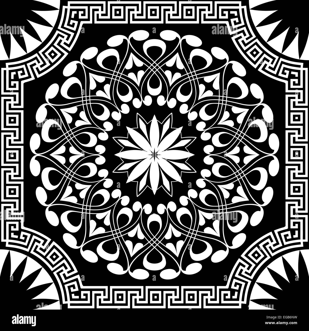 vector white pattern of spirals, swirls and chains Stock Photo - Alamy