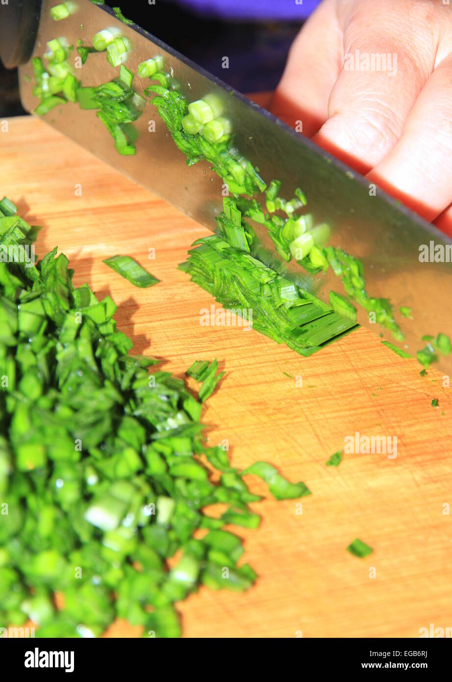 Chives cut in small pieces Stock Photo - Alamy