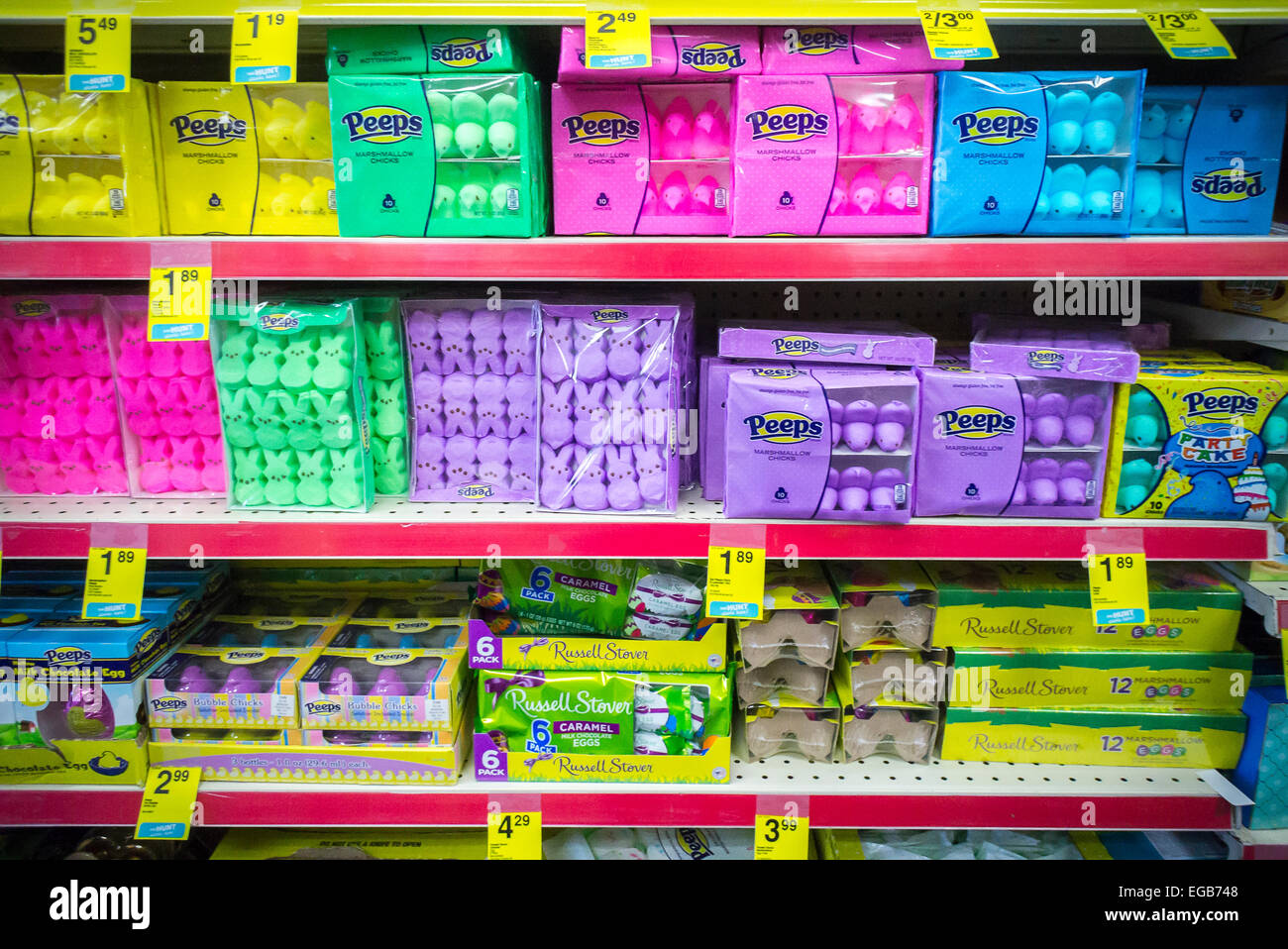 Easter merchandise on the shelves of a store in New York on Thursday ...