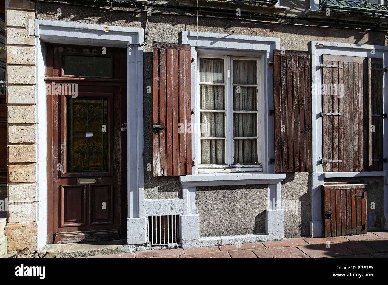 A traditional French building in the old fortified town of Boulogne sur ...