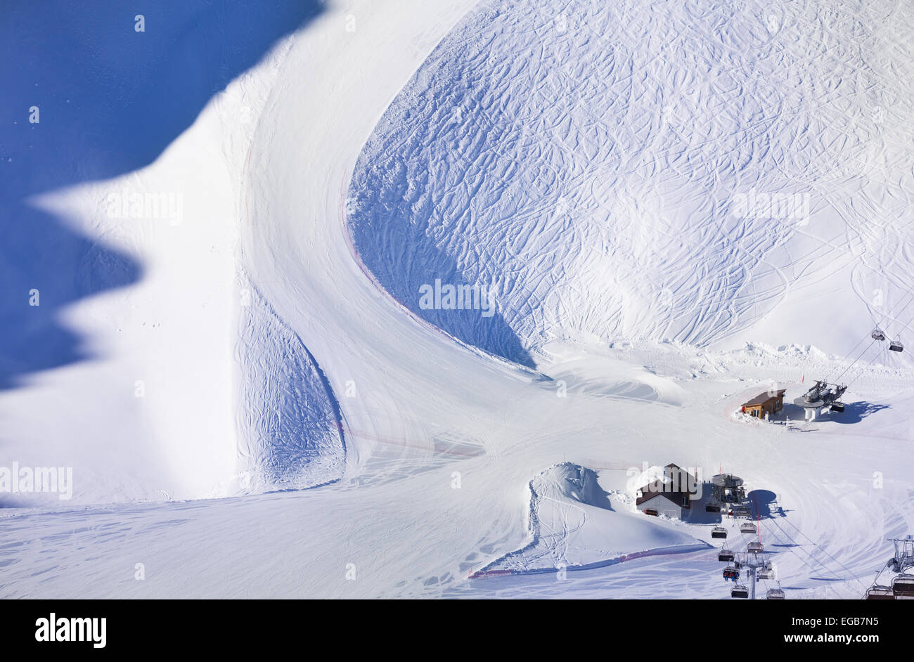 Beautiful winter landscape of Caucasus snow slope Stock Photo - Alamy