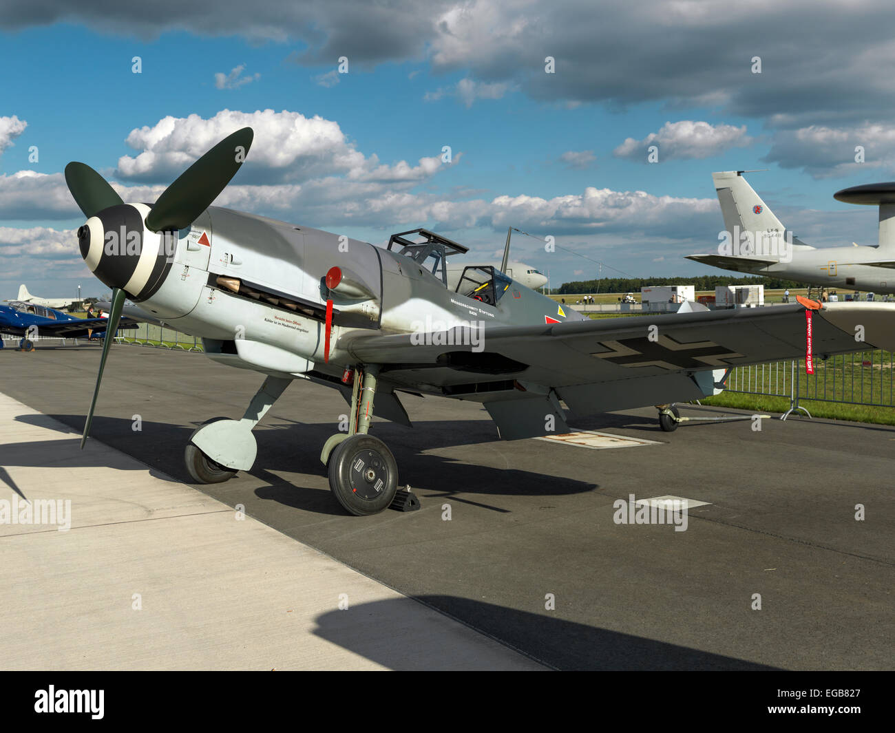 Messerschmitt BF 109 (original) on the runway. (High Resolution digital Hasselblad shot Stock ...