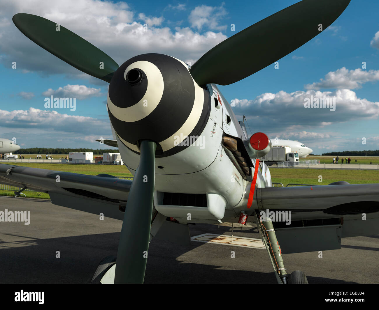 Messerschmitt BF 109 (original) on the runway. (High Resolution digital Hasselblad shot Stock ...