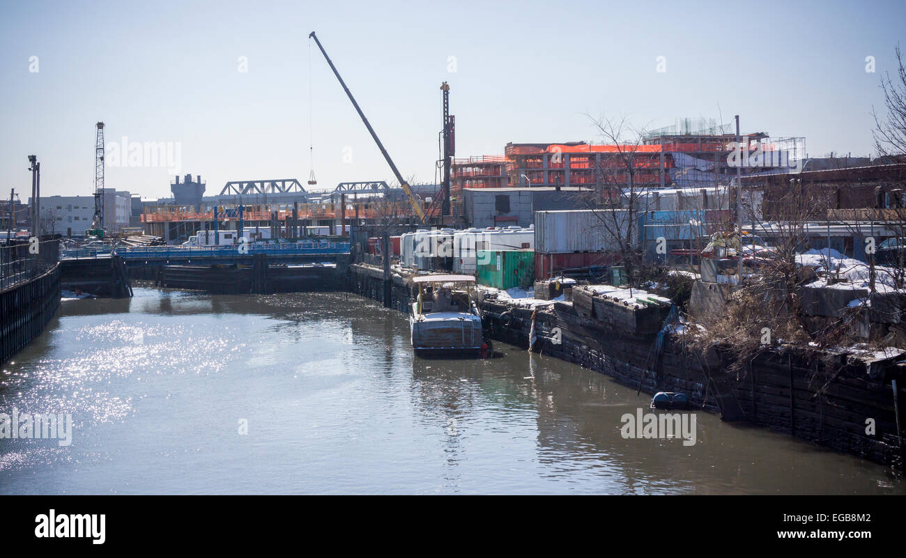 The Gowanus Canal in the Gowanus neighborhood of Brooklyn in New York ...
