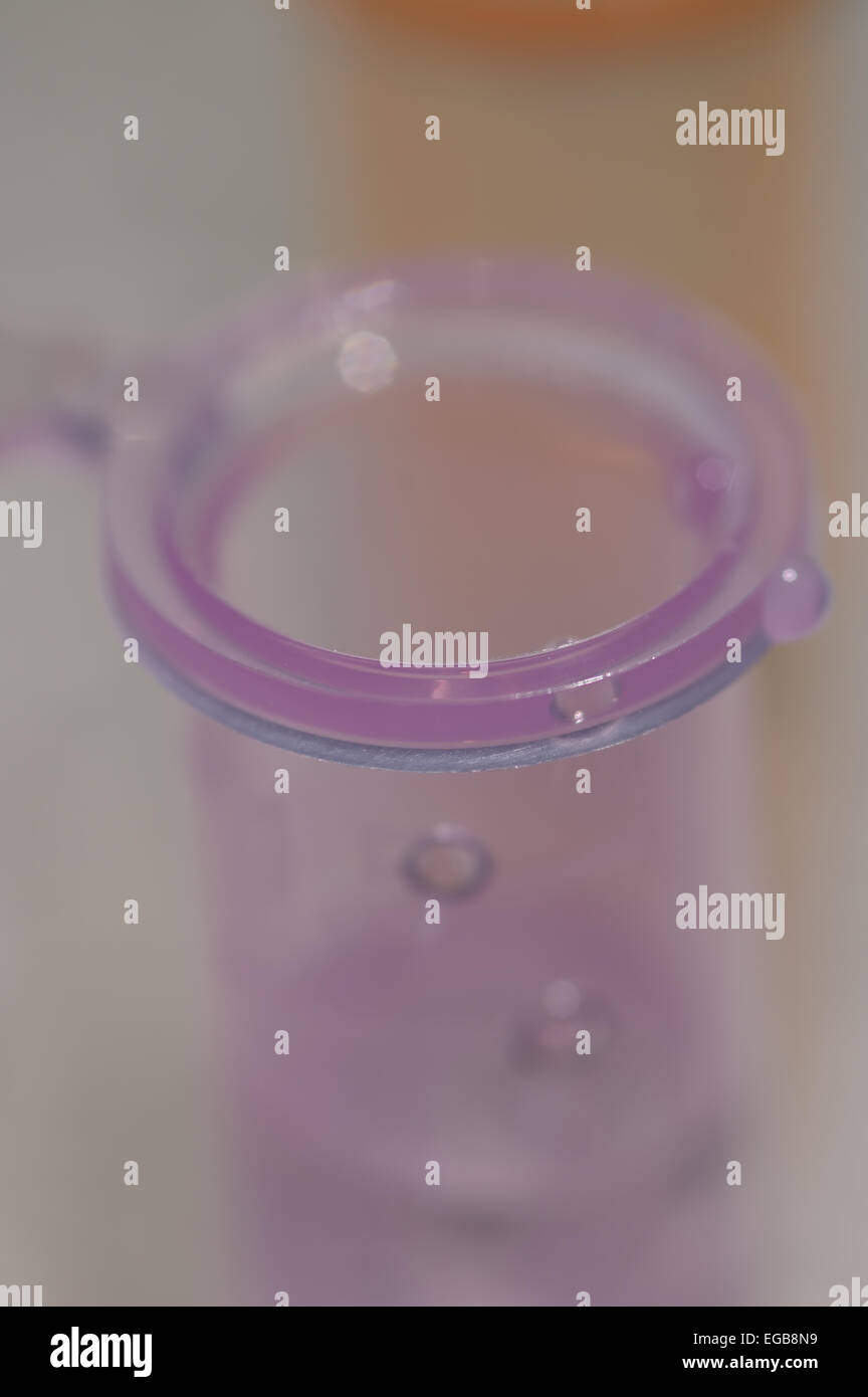 Dry ice reaction with water in multicolored eppendorf (microfuge) tubes ...