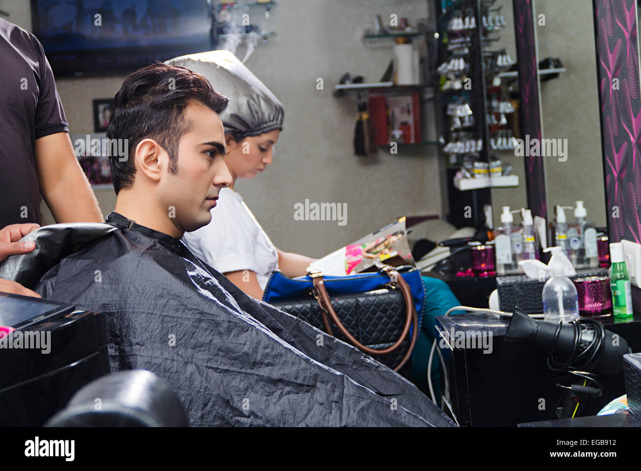 3 indian people Saloon Stock Photo - Alamy