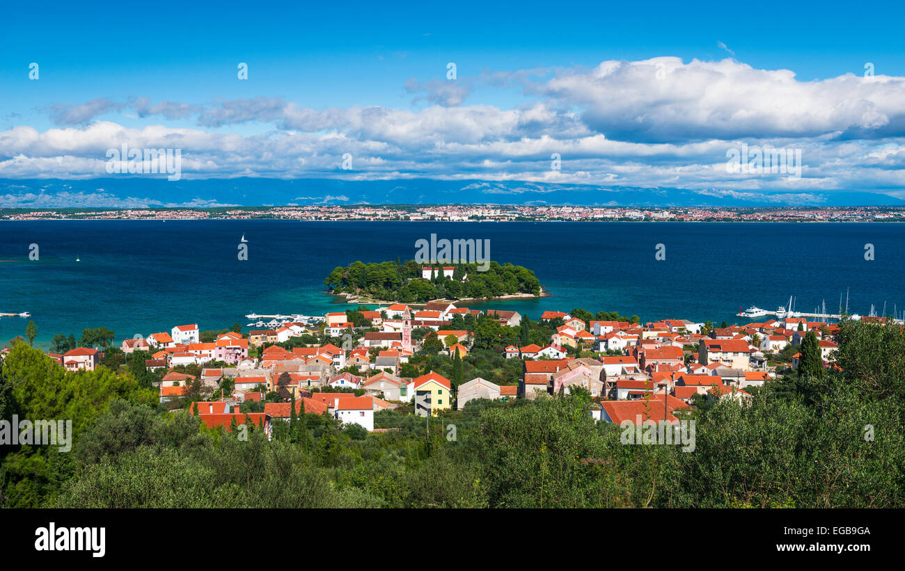 Town of Preko and the Dalmatian Coast from St. Michael's Fort, Uglijan ...