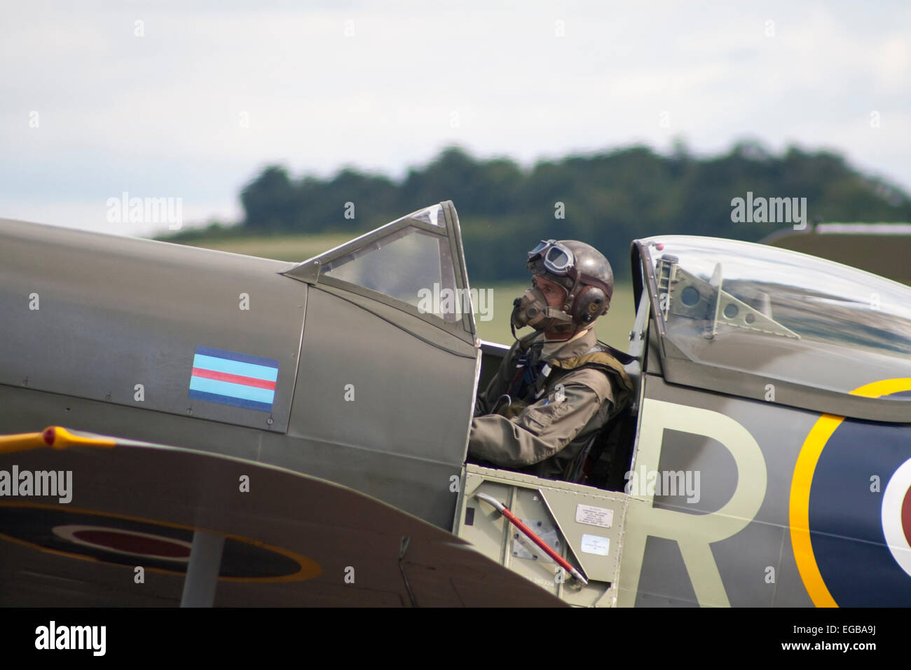 Spitfire pilot in cockpit hi-res stock photography and images - Alamy